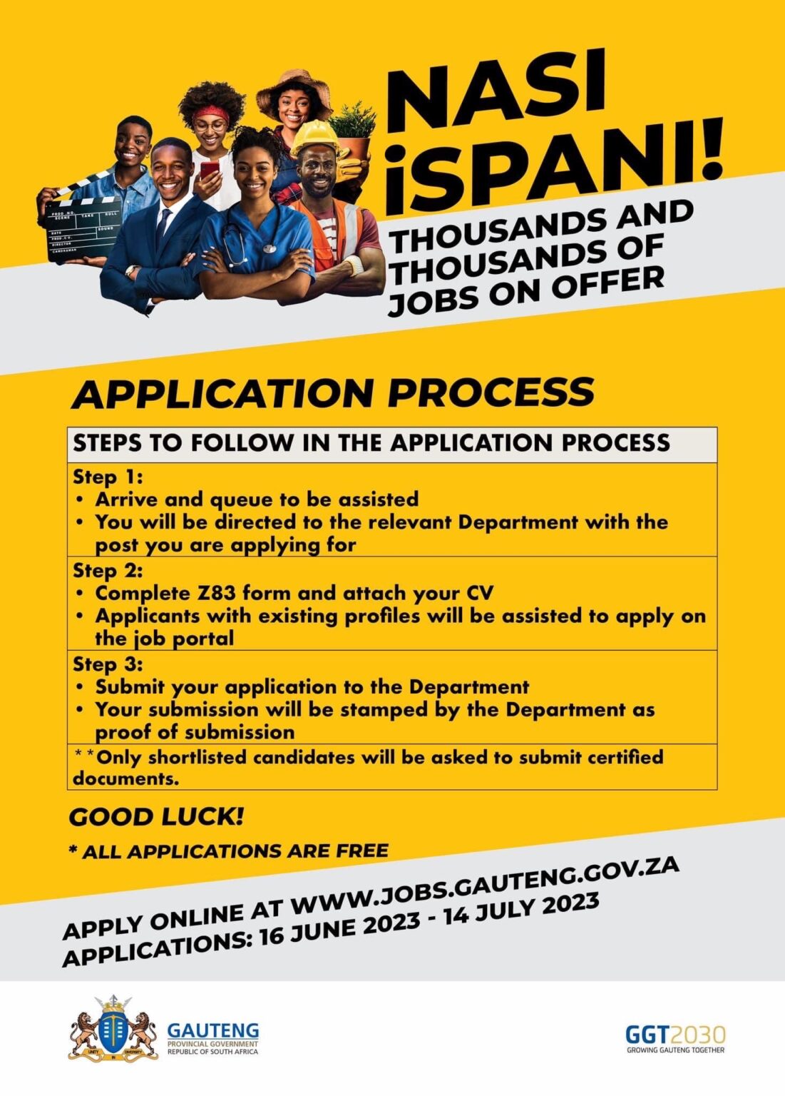Nasi iSpani - Gauteng Provincial Government Launches Applications for ...