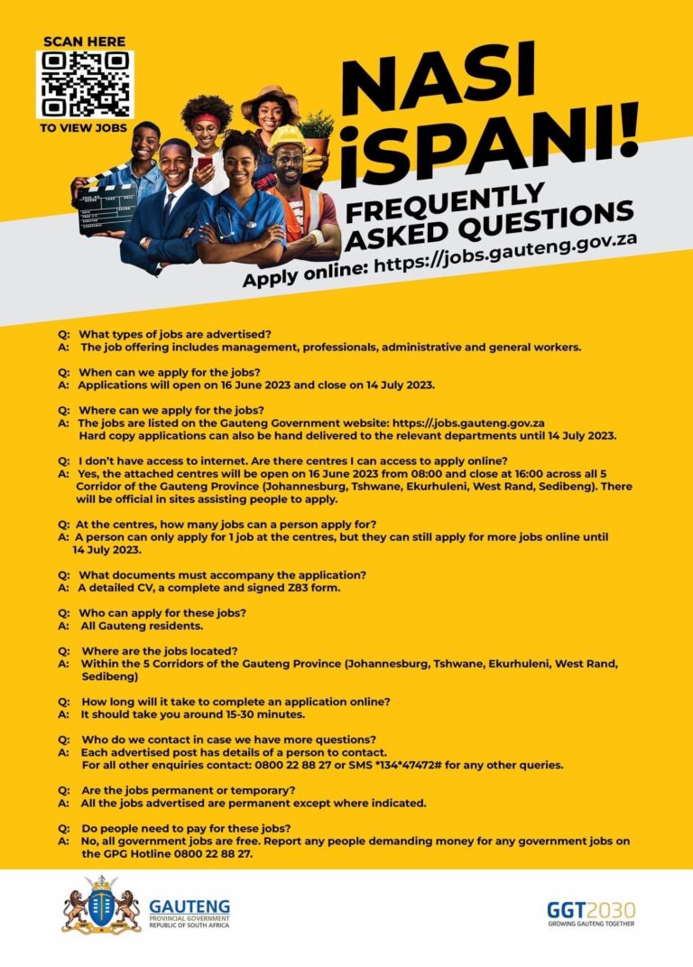 Nasi iSpani - Gauteng Provincial Government Launches Applications for ...